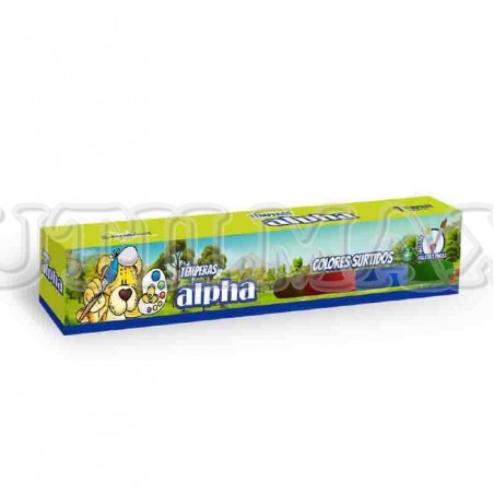 Temperas Alpha Basico X7 +Paleta+Pincel UND